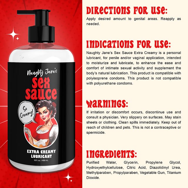 Naughty Janes Sex Sauce Extra Creamy Lubricant 16oz The Bdsm Toy Shop