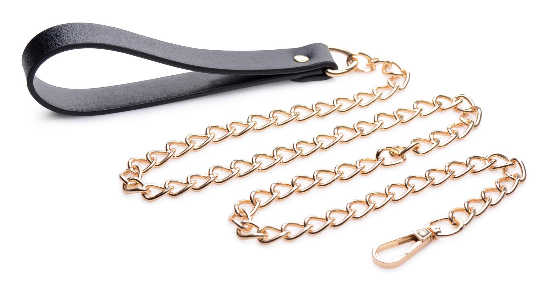 Leashed Lover Black and Gold Chain Leash – The BDSM Toy Shop