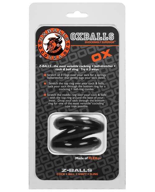 Oxballs Z Balls Ballstretcher – Black – The BDSM Toy Shop